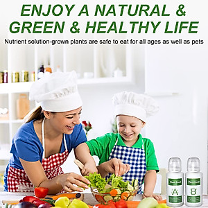 Hydroponic Plant Food (600ml in Total), A&B Indoor Plant Food for Hydroponics System and Potted Houseplants, Seed Pods kit Plant Food Hydroponic Nutrients for Growing Vegetables Fruits Flowers Herbs