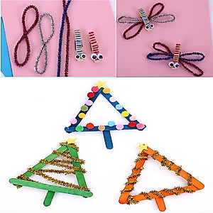 Glitter Pipe Cleaners,Saim 100 PCS 12 Inch Glitter Sparkle Creative Arts Stems Pipe Cleaners for DIY Craft