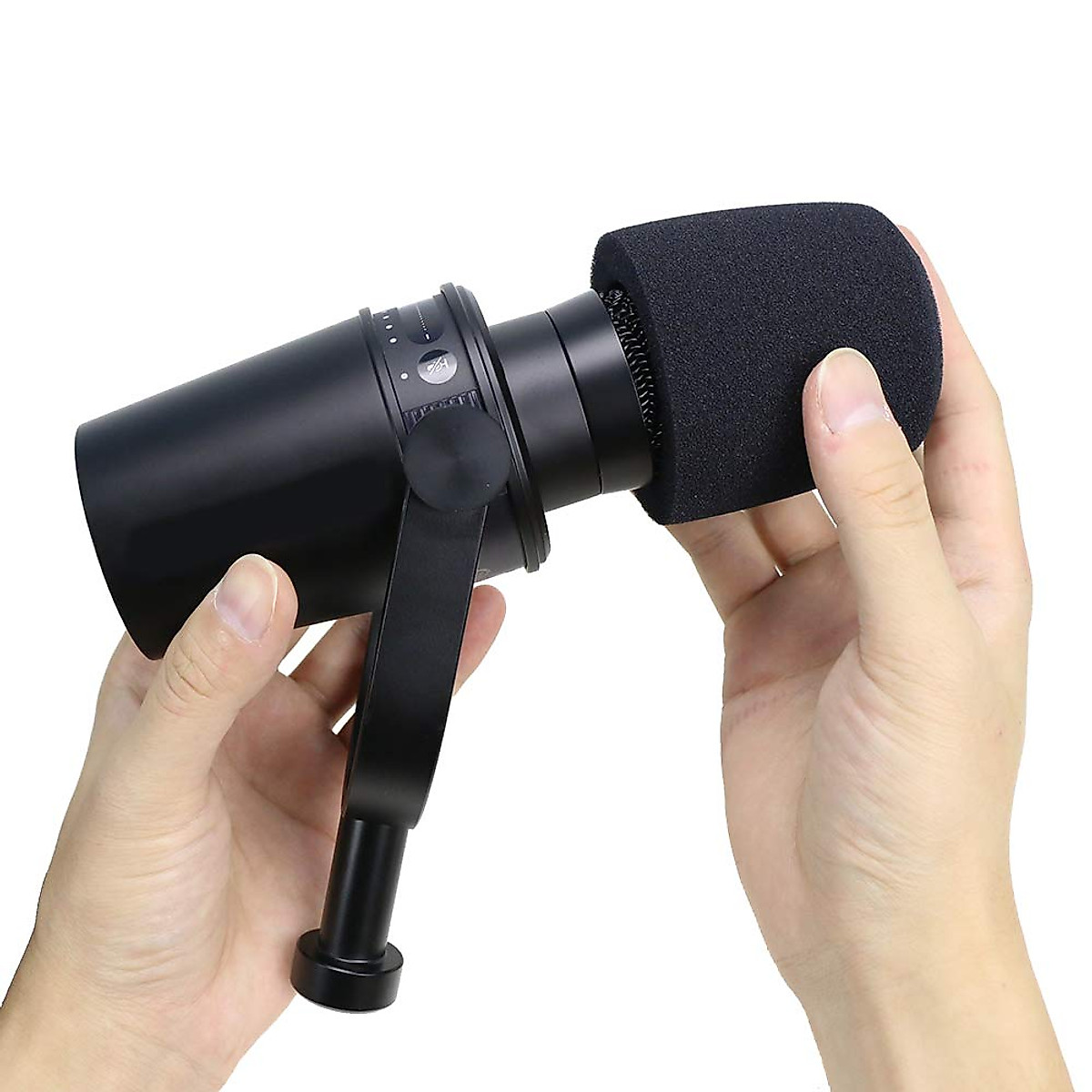 SUNMON Shure MV7 Pop Filter Foam Cover - Professional Mic Windscreen Wind Cover Compatible with Shure MV7 Podcast Microphone to Minimise Plosives
