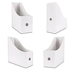 Limitliho White Magazine Holder(2Pack), Magazine File Holder for Home, Office, Desk, 10.6'' H×10.2'' L ×3.5''W Magazine Storage Box