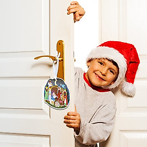 Religious Crafts Nativity Stickers Make a Nativity Scene Sticker Ornament Christmas Tree Hanging Decorations Christian Craft Kits for Holy Night Religious Party Jesus (16 Sets)