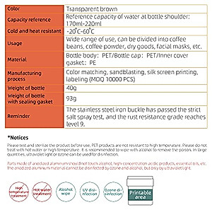 wonplug Coffee Canister for Ground Coffee, Coffee Storage Airtight Canister Coffee Jar Mini Kitchen Canisters for 220ml Food Coffee Bean Storage Travel-2 Pack (Brown)