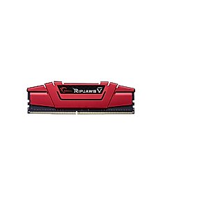 G.SKILL Ripjaws V Series DDR4 RAM 8GB (1x8GB) 2666MT/s CL19-19-19-43 1.20V Desktop Computer Memory UDIMM - Red (F4-2666C19S-8GVR)