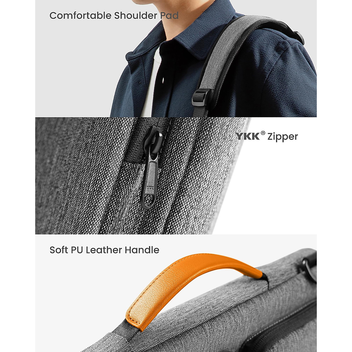 tomtoc 360 Protective Laptop Shoulder Bag for 16-inch MacBook Pro M4/M3/M2/M1 Pro/Max A3403 A3186 A2991 A2485 2024-2019, Water-Resistant Sleeve for Dell XPS 15 Surface Book 3 The New Razer Blade 16