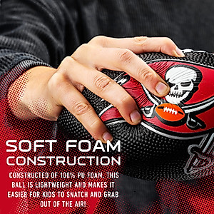 Franklin Sports NFL Tampa Bay Buccaneers Football - Kids Foam Football - Soft Football - Mini Size - Perfect for Gameday - 8.5" 3D Logos!