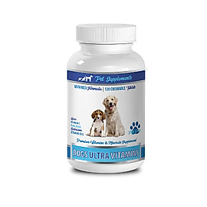 PET SUPPLEMENTS antioxidant for Dogs - Ultra Vitamins for Dogs - Chews - Powerful Formula - Mineral Complex - Vitamin e for Dogs Skin - 90 Treats (1 Bottle)