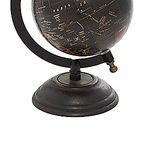 Deco 79 Mango Wood Globe, 6" x 5" x 9", Black