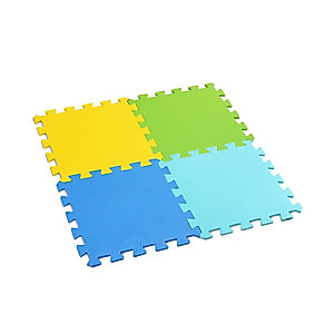 Meiqicool EVA Foam Puzzle Play Mat for Baby - Non Toxic Interlocking Soft Floor Tiles - Kids Toddler Infant Children Room and Yard Exercise Gym Decor - Multi Color，20pcs