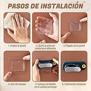 Drkicsy Wall Mounted Mop Organizer, Broom and Mop Holder Wall Mounted Mop Broom Organizer, Self Adhesive Broom and Mop Grippers, Mop Handle Hanger Utility Hooks for Brooms and Mops (2PCS Yellow)