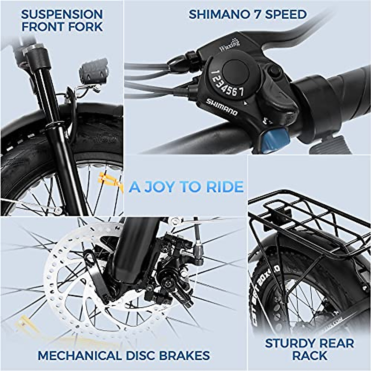 SAMEBIKE 750W Electric Bikes for Adults Up to 65 Miles EBike 4.0" Fat Tire Electric Bike 27 Mph Moped Electric Mountain Bike with 48V 13Ah Battery, Shimano 7 Speed, USB Display