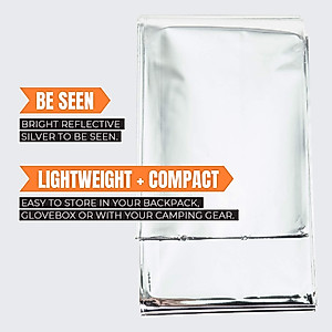 MEKKAPRO Emergency Mylar Thermal Blankets (4-Pack), Pocket Sized for Emergencies, Camping, Outdoors, Hiking, Survival, First Aid (Thermal Silver)