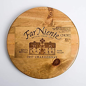 Far Niente Estate Wine Crate Lazy Susan by Alpine Wine Design, Golden Oak Finish