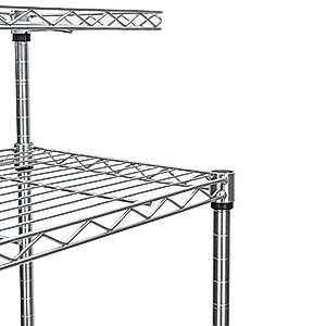 Wire Shelving Unit Adjustable Steel Wire Rack Chrome, Heavy Duty Storage Shelving Unit On 4'' Wheel Casters, Metal Organizer Wire Rack,for Kitchen (4 Tiers - 23.6W x 13.7D x 47.2H)