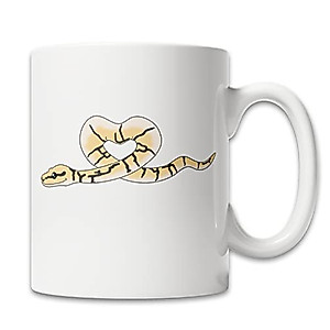 Cute Bumblebee Ball Python Heart Coffee Mug (15oz)
