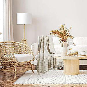 Americanflat 100% Cotton Throw Blanket for Couch - 50x60 - All Seasons Neutral Lightweight Cozy Soft Blankets & Throws for Bed, Sofa or Chair. Indoor or Outdoor [Cream Beige Zig Zag]