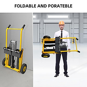 LuminaLiftCure Foldable Hydraulic Material Lift Winch Stacker with Swivel Wheels, 450lbs Pallet Forklift with 35" Lift Height, Pallet Truck Dolly, Pallet Jack Table Cart, Steel Platform Board x 1