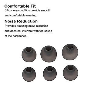 ASHATA 36Pcs Soft Silicone Earbuds Tips for in Ear Headphones, Noise Cancelling Eartips Eargels Earpads Earbud for Inner Hole from 4.5mm to 6.0mm in Ear Headphone Earphone