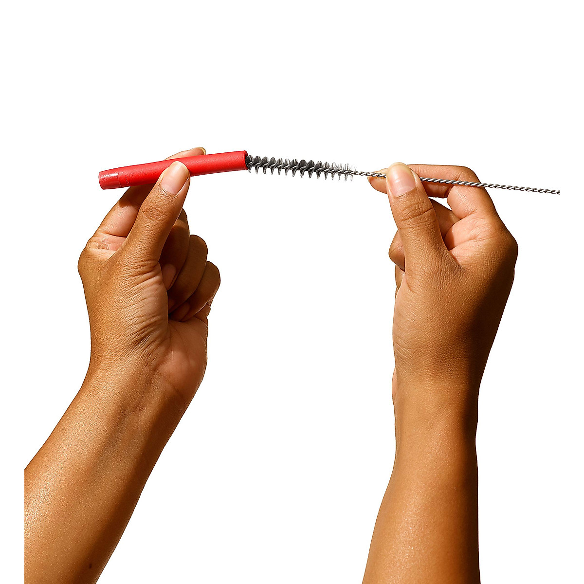 OXO Good Grips Stainless Steel 4 Piece Reusable Straw Set with Case - Red