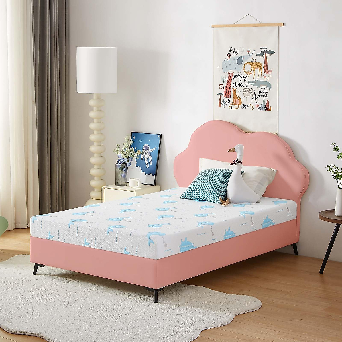 5 Inch Gel Memory Foam Mattress, Twin, Medium-Firm Bed Mattress Dolphin,Washable Cover Breathable Pressure Relief Cool Sleep Bed in a Box CertiPUR-US Certified