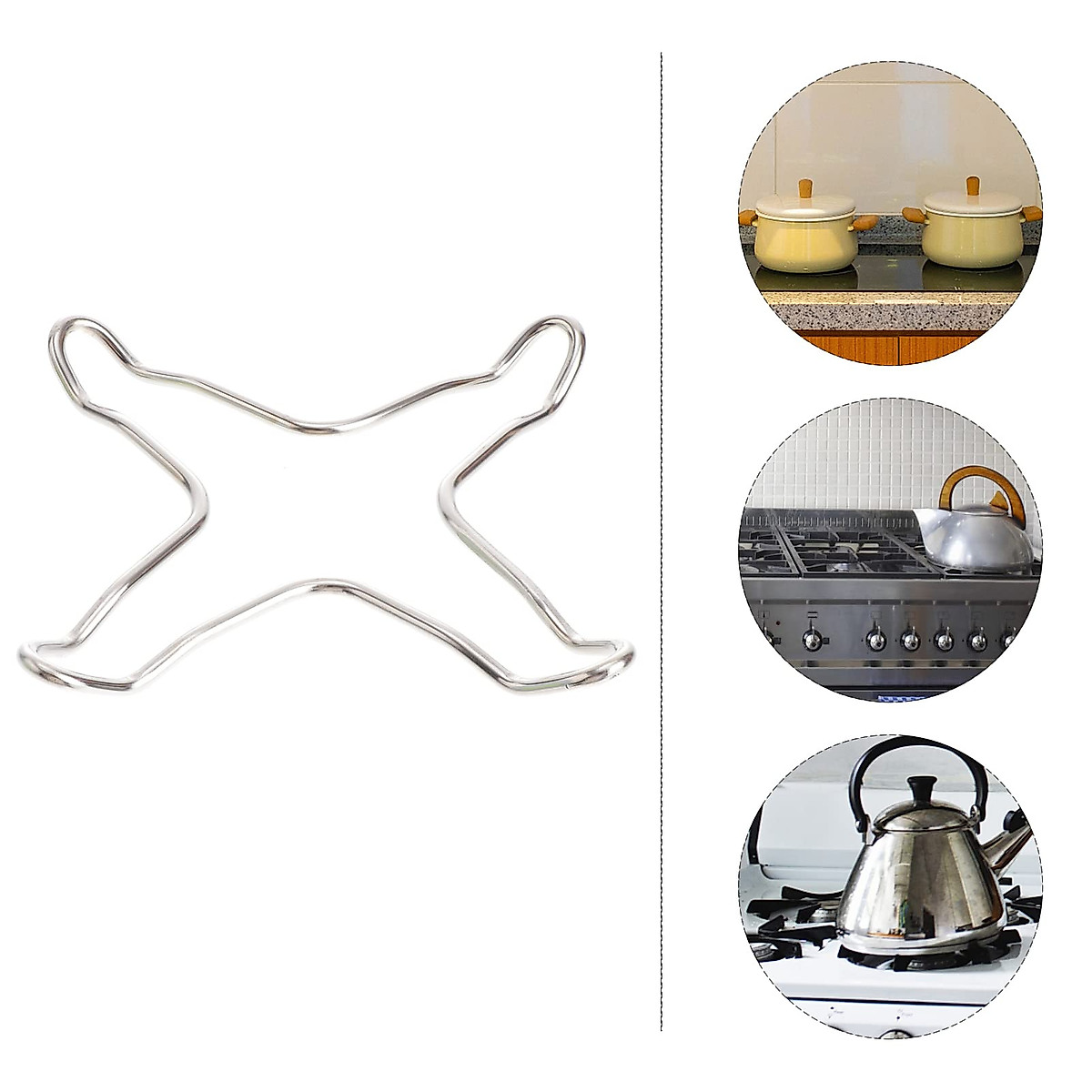 Stove Cooking Rack Kitchen Rack Stainless Steel Saucepan Stove Ring for Wok Kitchen Steam Rack Anti-scalding Wok Rack Stove Pan Stand Milk Pot Grate Burner Grate Cast Boiler Gas