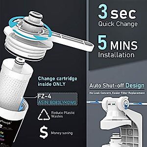 Frizzlife TAM3 Under Sink Inline Water Filter - Alkaline PH+ Remineralization, NSF/ANSI 42 Certified, Adjust Taste & PH, Restore Essential Minerals, 1/4" Pipe Fits for Reverse Osmosis Systems