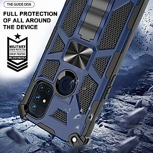 Ailiber Compatible with OnePlus Nord N10 5G Case with Screen Protector, for Magnetic Car Mount, Kickstand Holder, Shockproof Bumper Military Grade Armor Protective Cover for 1+Nord N10 5G-Blue