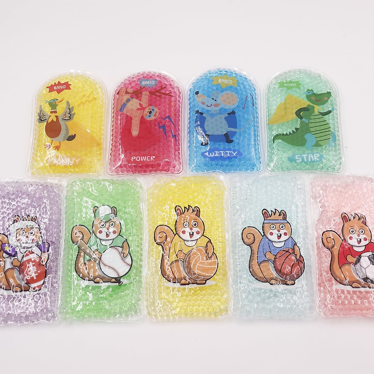 5 PCS Kids Hot Cold Ice Packs, ReusableIce Pack Boo Boo, Auxiliary Fever Reduction, Soft Colorful Sleeves, Wisdom Teeth, Baby Colic, Gas and Upset Stomach, Pain Relief, Fever, Headaches