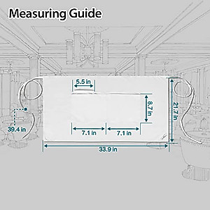 ROTANET Server Aprons Half Bistro Apron with 3 Pockets 22 Inch Waiter Waitress Long waist Apron for Men Women Waterpoof White