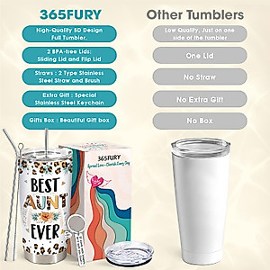 Aunt Gifts - Gifts For Aunt From Niece, Nephew - Mother Day, Birthday Gift For Aunt, New Aunt, Aunties - Best Aunt Ever Gifts, Aunt Announcement, Auntie Gifts Set - Tumbler 20 Oz & Aunt Keychain