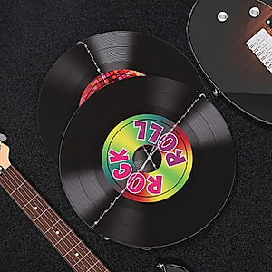 8 PCS Record Party Garlands Rock and Roll Paper Banners Music Theme String Garlands Retro 50’s Party Supplies for Rock Party Background Home Wall Decor Photo Props