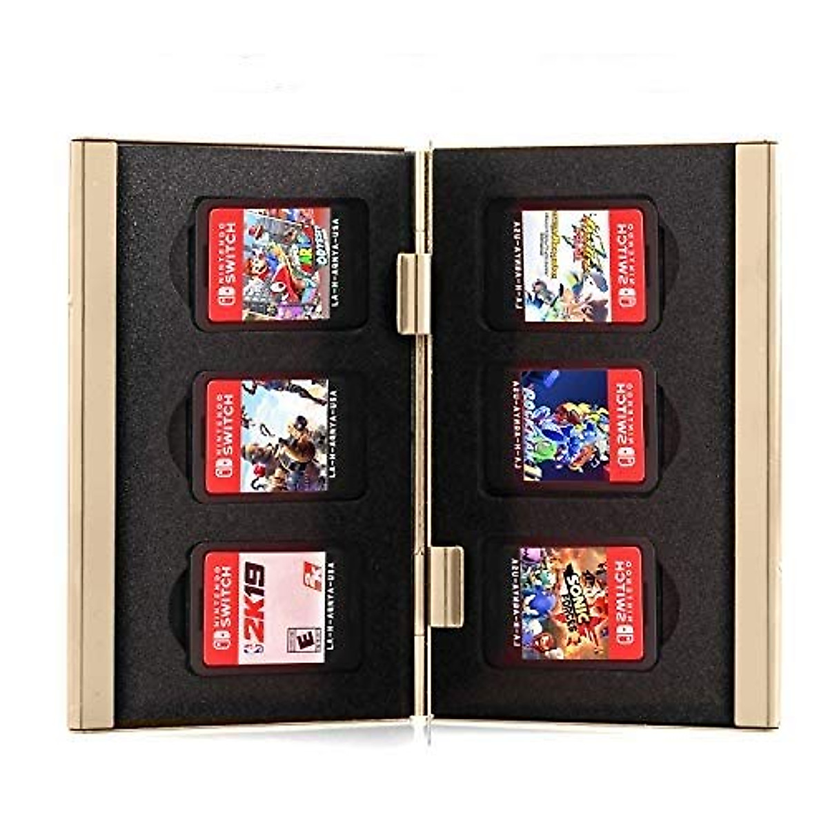 Premium Game Card Case for Nintendo Switch, Aluminum Game Cartridge Holder for Nintendo Switch (Hold 6 Game Cards) - Black