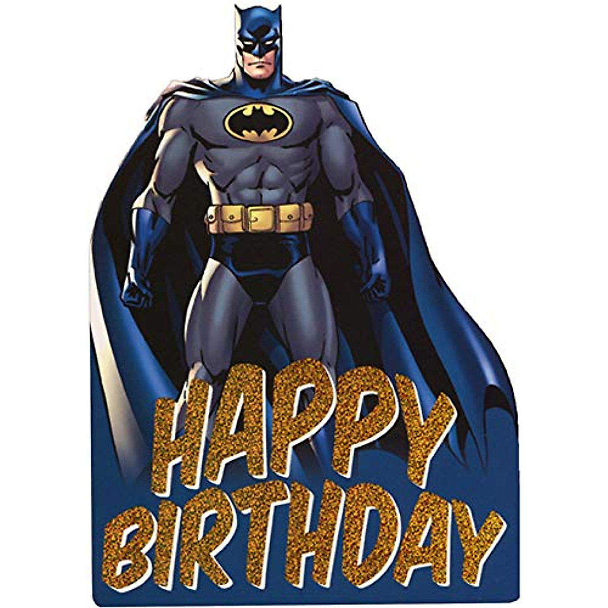 Paper House Batman with Blue Cape Die Cut Foil Superhero Birthday Card for Kids