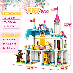 EP EXERCISE N PLAY Building Toy Deluxe Brick for Ages 6-12 Girls Boys,Princess Leah Lake Rainbow Castle Building Kit Castle Toy House Toys,Creative Building Toys,Recreat