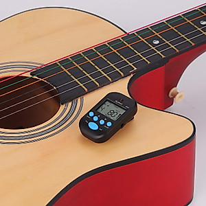 Mini Digital Metronome, Multifunctional, Portable, Volume Adjustable, Clip on, with Speaker, Beat Tempo, with Battery for Piano, Guitar, Saxophone, Flute, Violin, Drum (Black)