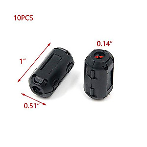 T Tulead Ferrite Chokes Noise Suppressor Cable Clips Ferrite Bead 3mm Snap on Ferrite Clips Ring Core Pack of 10
