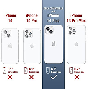 FlexGear Case for iPhone 14 Plus with 2X Tempered Glass Screen Protectors + 2X Camera Lens Protectors [Full Protection] - Crystal Clear