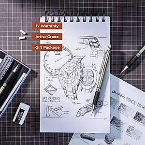 Nicpro 0.7 mm Art Mechanical Pencils Set in Storage Case, 3 PCS Metal Drafting Pencil Lead Pencil with 6 Tube HB Lead Refills, 3 Erasers, 9 PCS Eraser Refills for Artist Writing, Drawing, Sketching