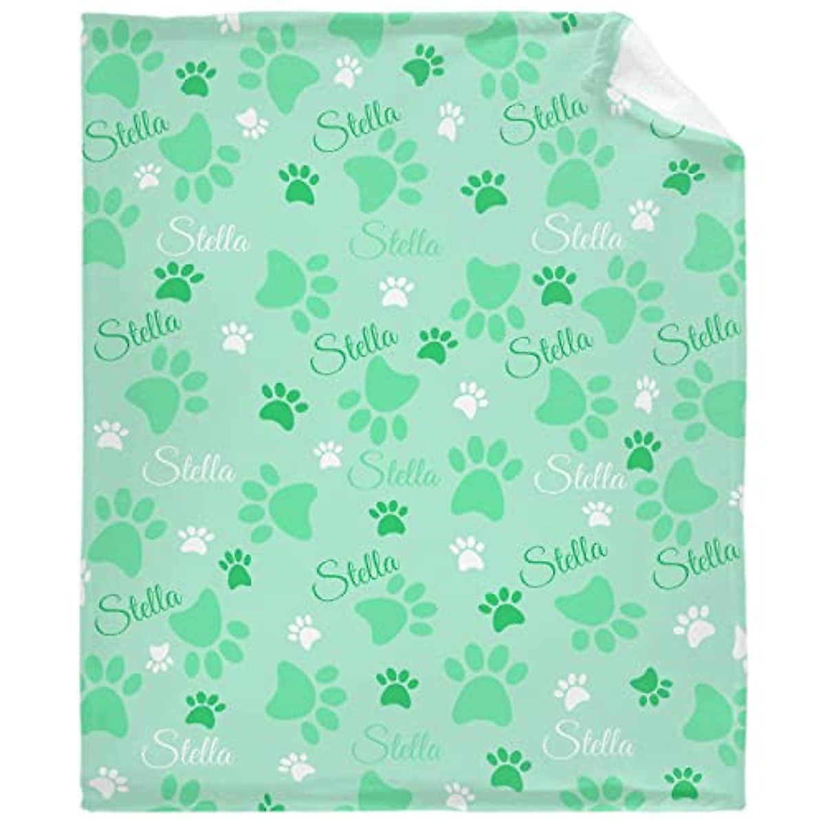 Personalized Dog Blanket Custom Dog Blanket Name Personalized Puppy Pet Blanket Dog Gift For Dog Lovers Mom Dad Cute Dog Paws Bones Soft Cozy Fleece Throw Blanket for Bed Sofa Couch Travel M For Teens