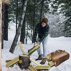 eforsit Firewood Carrier Heavy Duty Waxed Canvas Wood Carrier for Firewood with Handles Fireplace Wood Stove Accessories…