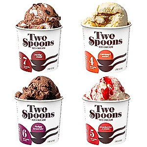 Two Spoons Keto Ice Cream - Low Carb, No Added Sugar, Gluten-Free, Keto-Friendly - Gourmet & Handcrafted