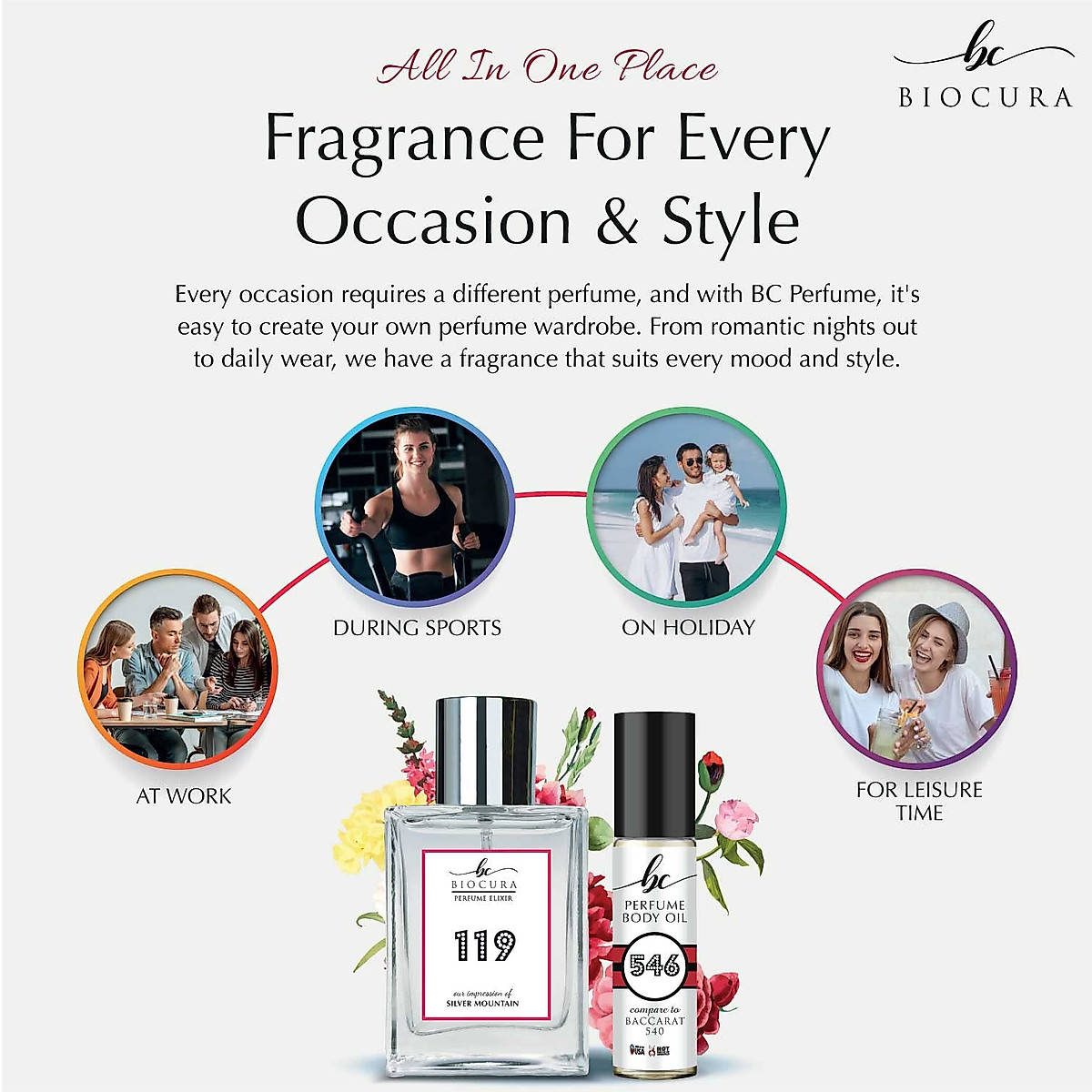 BIOCURA BC Perfume 214 Inspired by Masculin Pluriel For Men Fragrance Body Oil Roll-On 0.3 Fl Oz/10ml