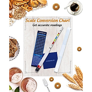 Kosoeur Triple Scale Hydrometer, Alcohol Hydrometer for Wine, Mead, Kombucha & Beer, Mead Making Kit, (ABV Tester, Brix, Specific Gravity Hydrometer), Hydrometer Alcohol Kit for Wine Brewing Supplies