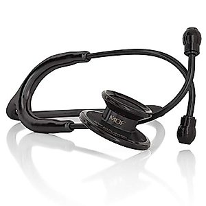 MDF MD One Stainless Steel Stethoscope, Adult, Black Tube, Black Chestpieces-Headset, MDF777BO