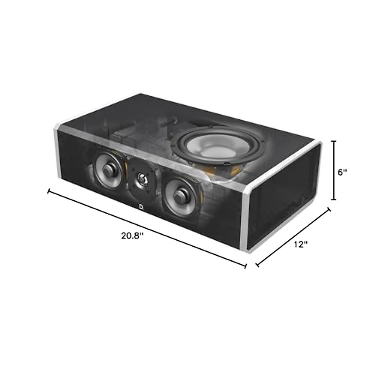 Definitive Technology CS-9060 Center Channel Speaker | Built-in 8" 150-Watt Powered Subwoofer for Home Theater | High Performance | Premium Sound Quality | Single, Black, Model Number: KEBA-A