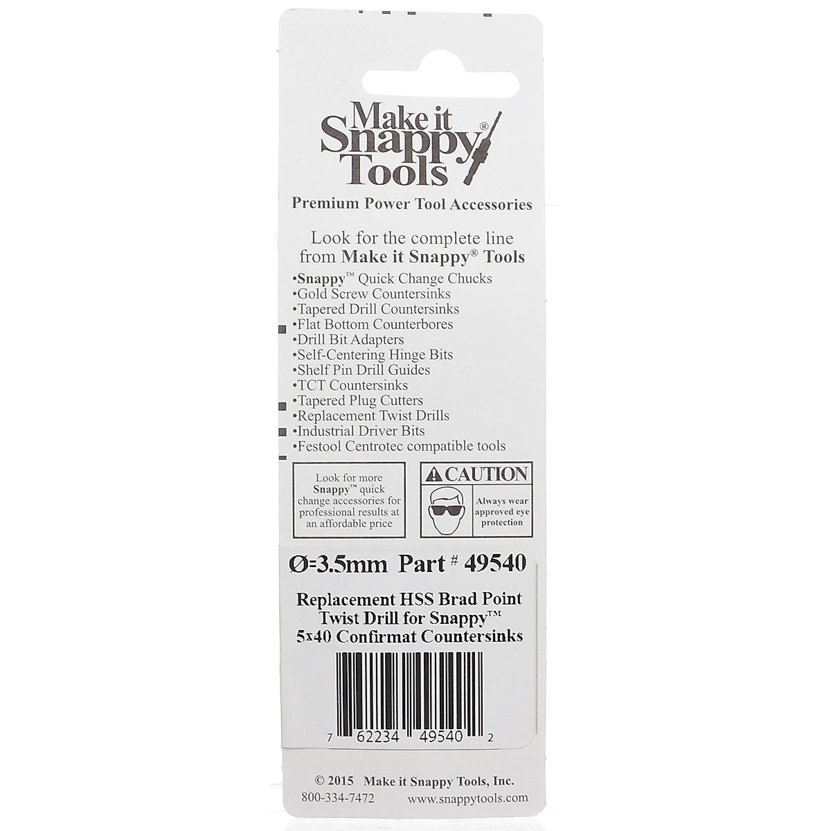 Make it Snappy Tools Replacement HSS Brad Point Drill for 5 x 40 Confirmat Countersink #49540