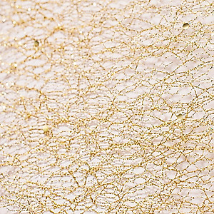 Anderson's Gold Glitter Mesh Fabric Roll, 19 Inches x 5 Yards, Decorative Wedding Fabric for Wedding Reception, Baby Shower, Gender Reveal, Prom, Homecoming, Tables, Party