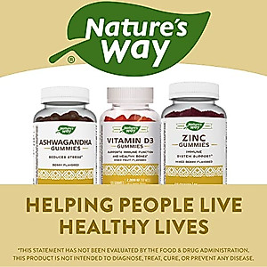 Nature’s Way Ashwagandha Gummies, Reduces Stress*, Adaptogenic Herb*, 125 mg Per Serving, Berry Flavored, 90 Gummies