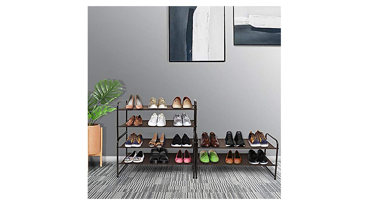Stackable 2-Tier Shoe Rack - Simple & Versatile Storage