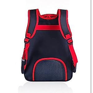 QWZY Kid Boys Girls Backpack Waterproof Cartoon Comic Kindergarten Children School Backpack with Lunch Bag (Navy Blue)