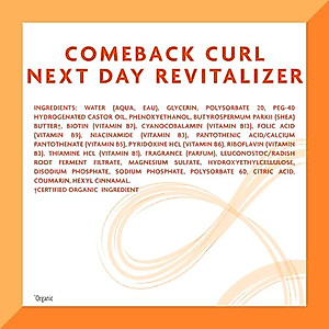 Cantu Comeback Curl Next Day Curl Revitalizer Mist with Shea Butter for Natural Hair, 12 fl oz (Packaging May Vary)